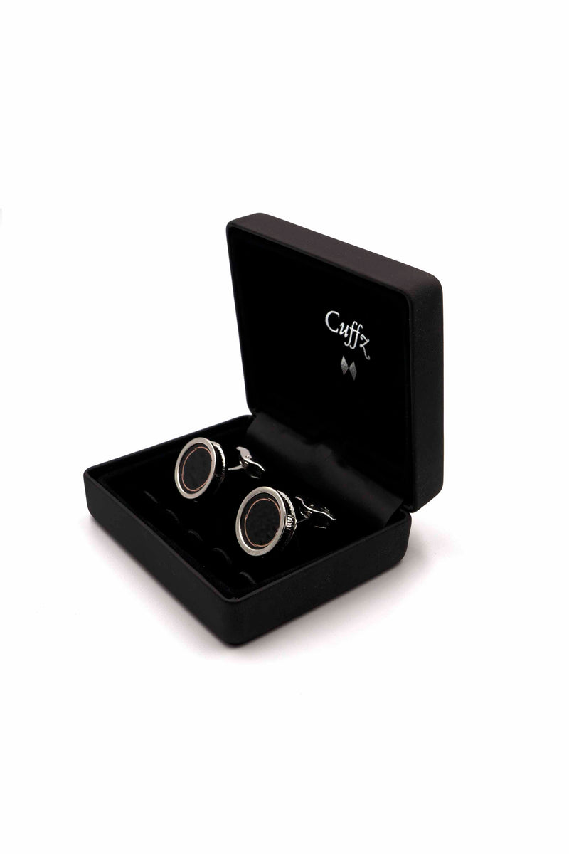 Round Silver Cufflinks with Black Onyx – Cuffz